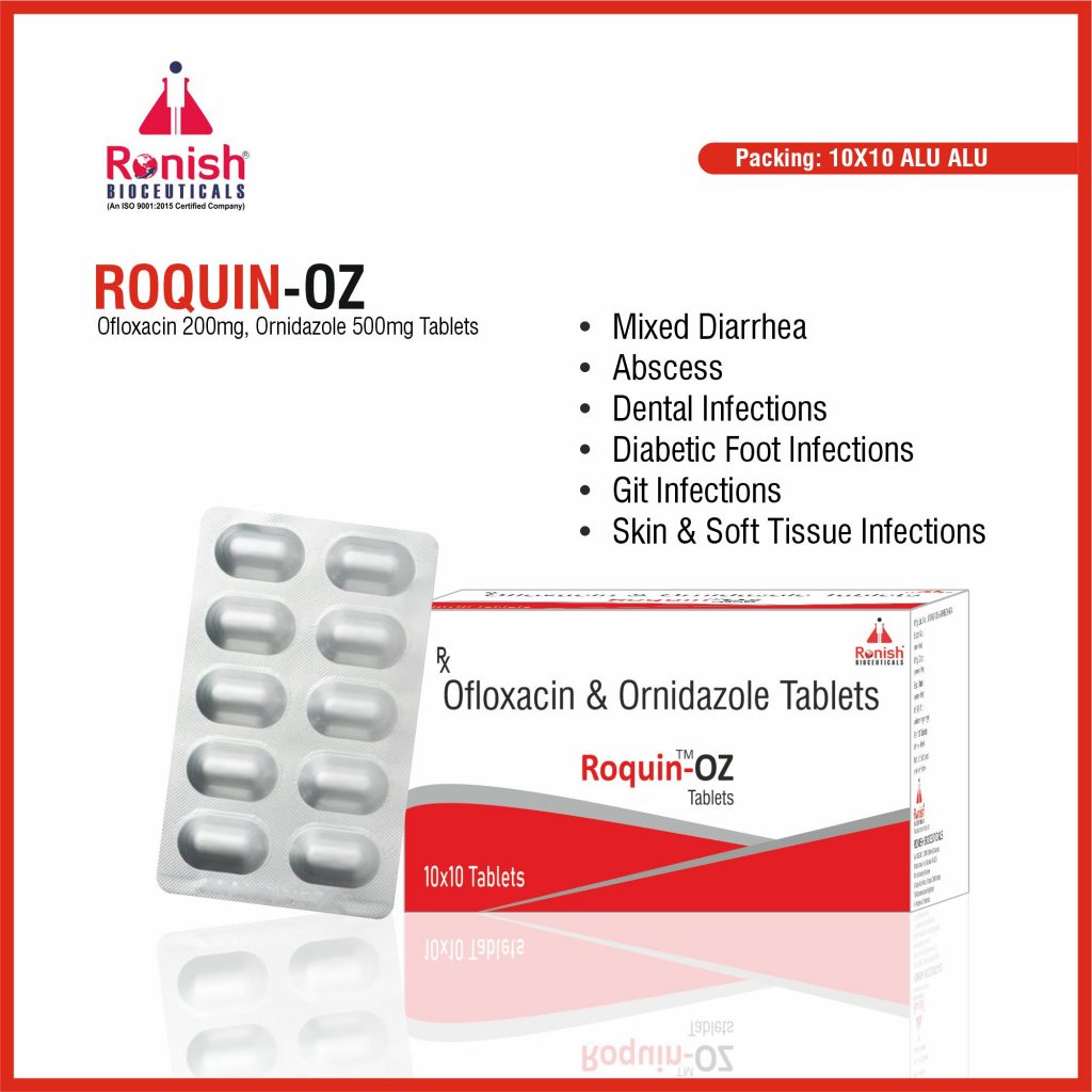 ROQUIN OZ - OFLOXACIN 200 MG and ORNIDAZOLE 500 MG