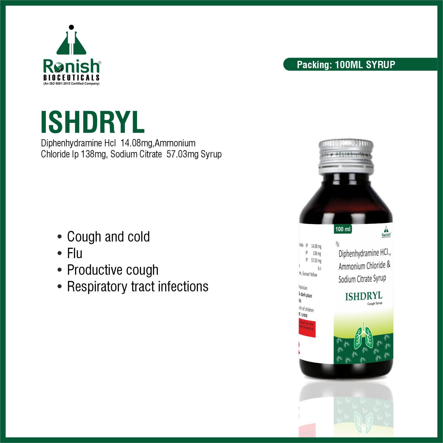 ISHDRYL SYRUP - Ronish Bioceuticals